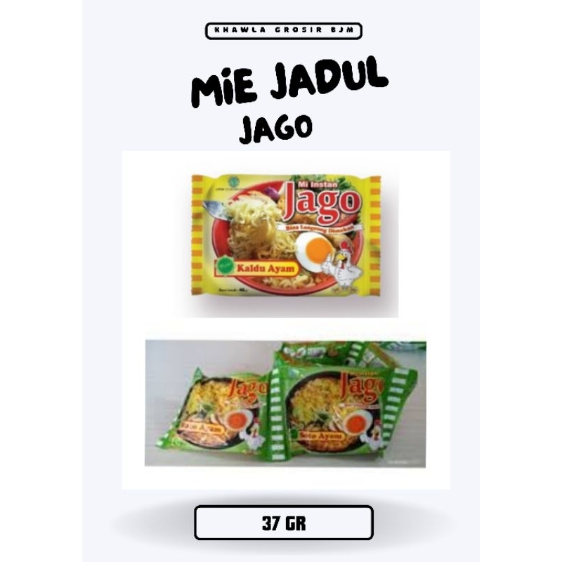 Jual MIE INSTANT VIRAL MERK JAGO KEMASAN JADUL RASA KALDU AYAM DAN SOTO ...