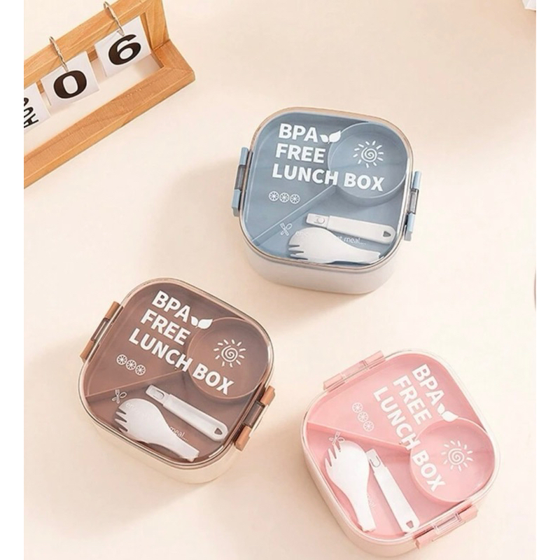 Jual LUNCH BOX SUSUN KOTAK MAKAN 2 TINGKAT FREE ALAT MAKAN KAPASITAS ...