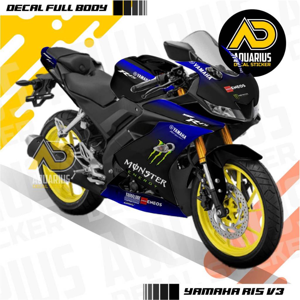 Jual Decal Fullbody R15 V3 / Sticker Variasi Yamaha R15 V3 Full Body ...