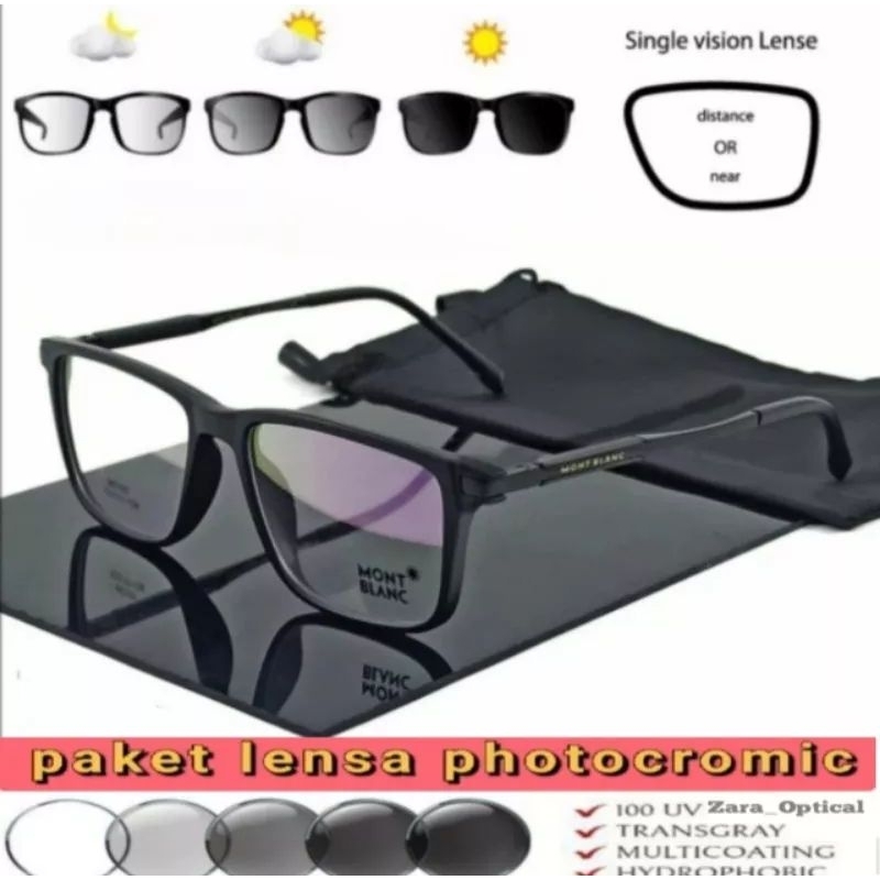 Jual Kacamata Frame Seportiy pria paket lensa minus photocromic blu-ray ...