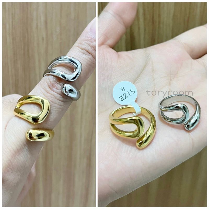 Jual Cincin titanium fashion korea cuff sling plat bolong | Shopee ...