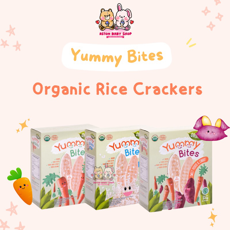 Jual Yummy Bites Organic Rice Cracker 6 bulan ke atas Snack bayi ...