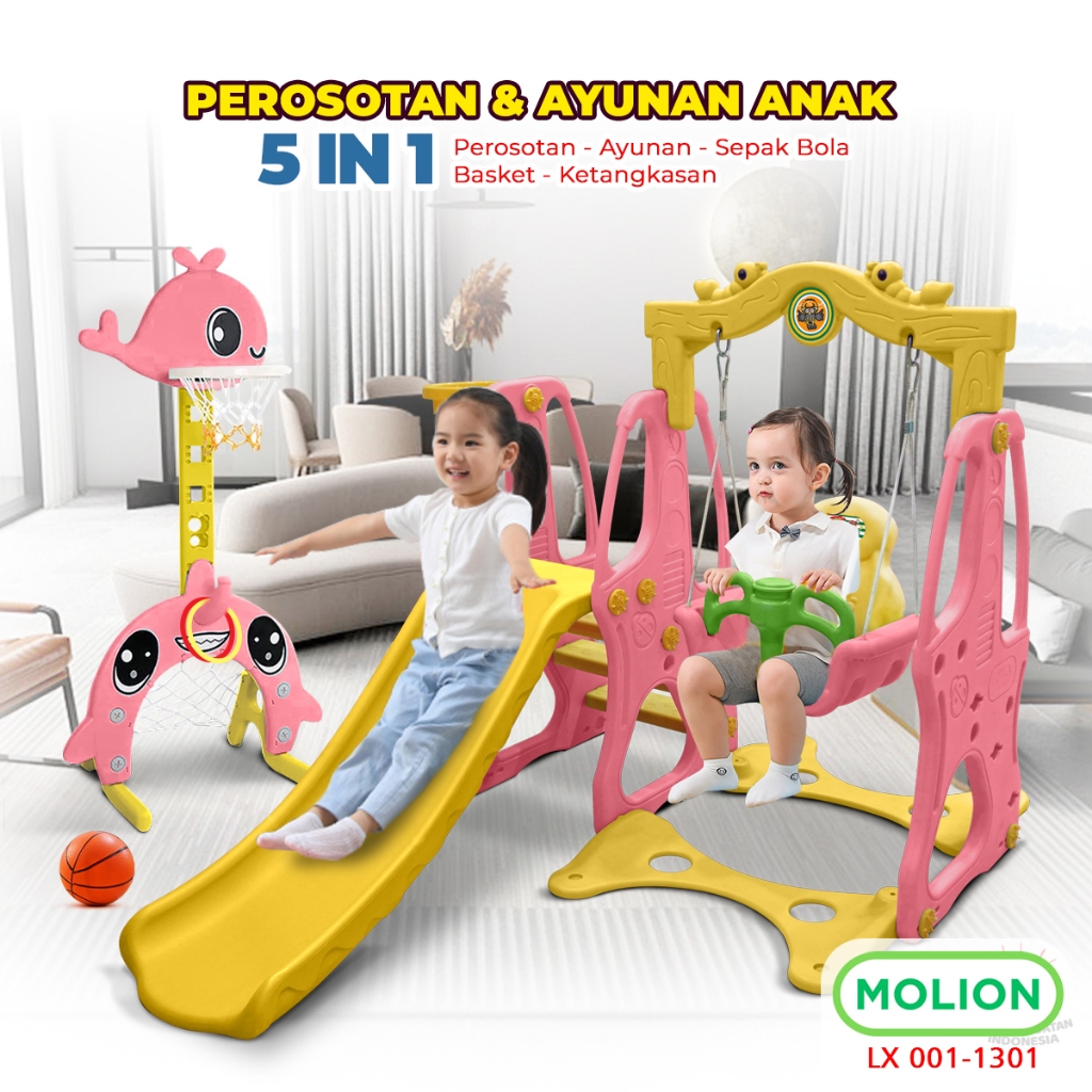 Jual MOLION SNI Perosotan Ayunan Set Anak Karakter Mainan Seluncuran ...