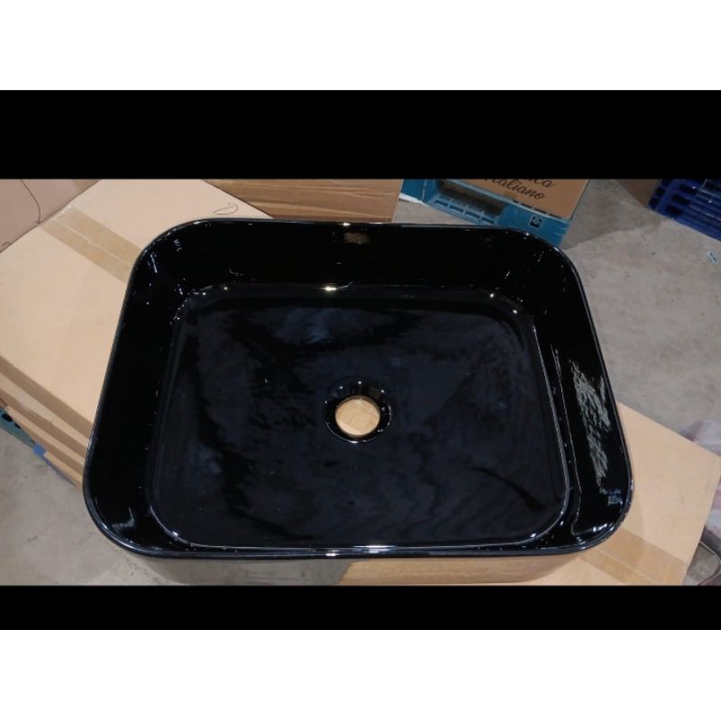 Jual Classica Italiano Wastafel kamar mandi keramik mewah modern Hitam ...