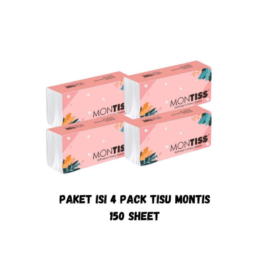 Jual PAKET ISI 4 PACK TISU MONTIS 2 PLY 150 SHEET | Shopee Indonesia