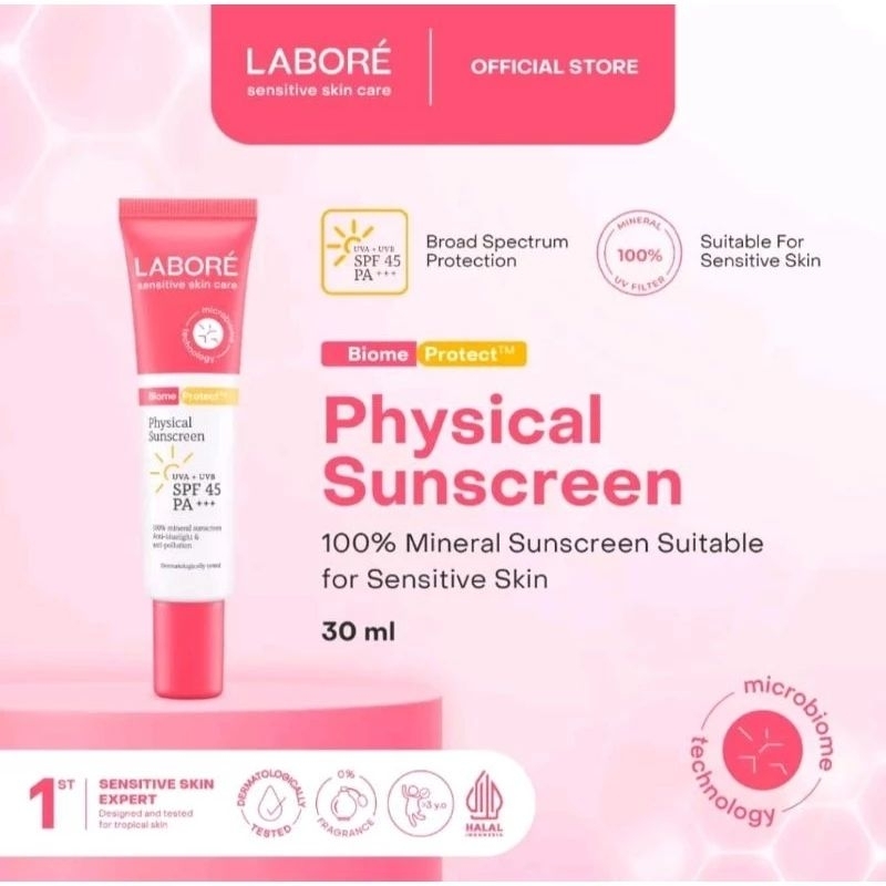 Jual Labore Biome Protect TM Physical Sunscreen SPF 45 PA +++ 30ml ...