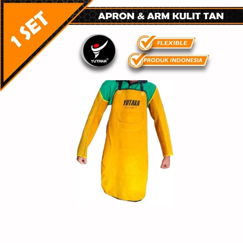 Jual APRON DADA Premium Dan APRON LENGAN 1 SET kulit Warna tan | Shopee ...