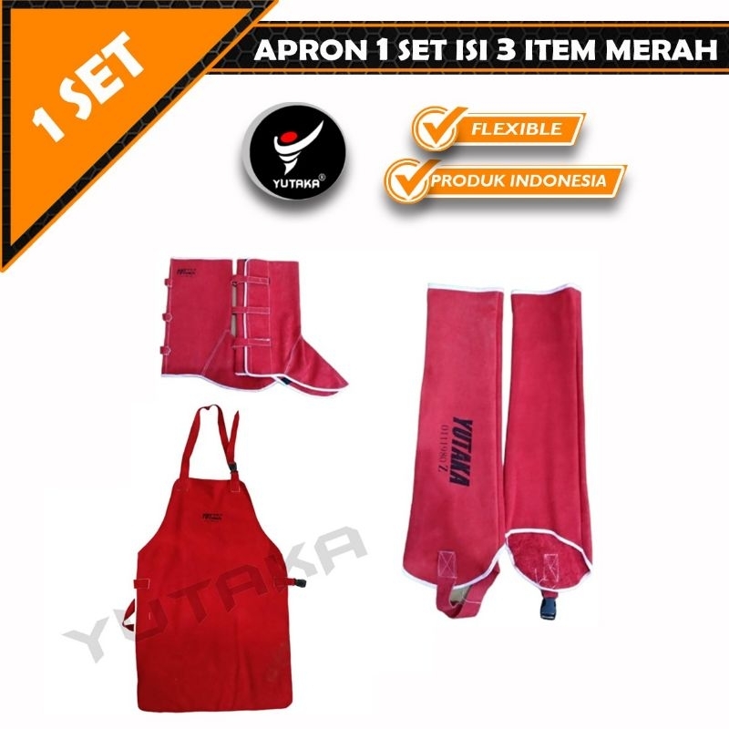 Jual APRON DADA LENGAN DAN KAKI 1SET Warna Merah | Shopee Indonesia