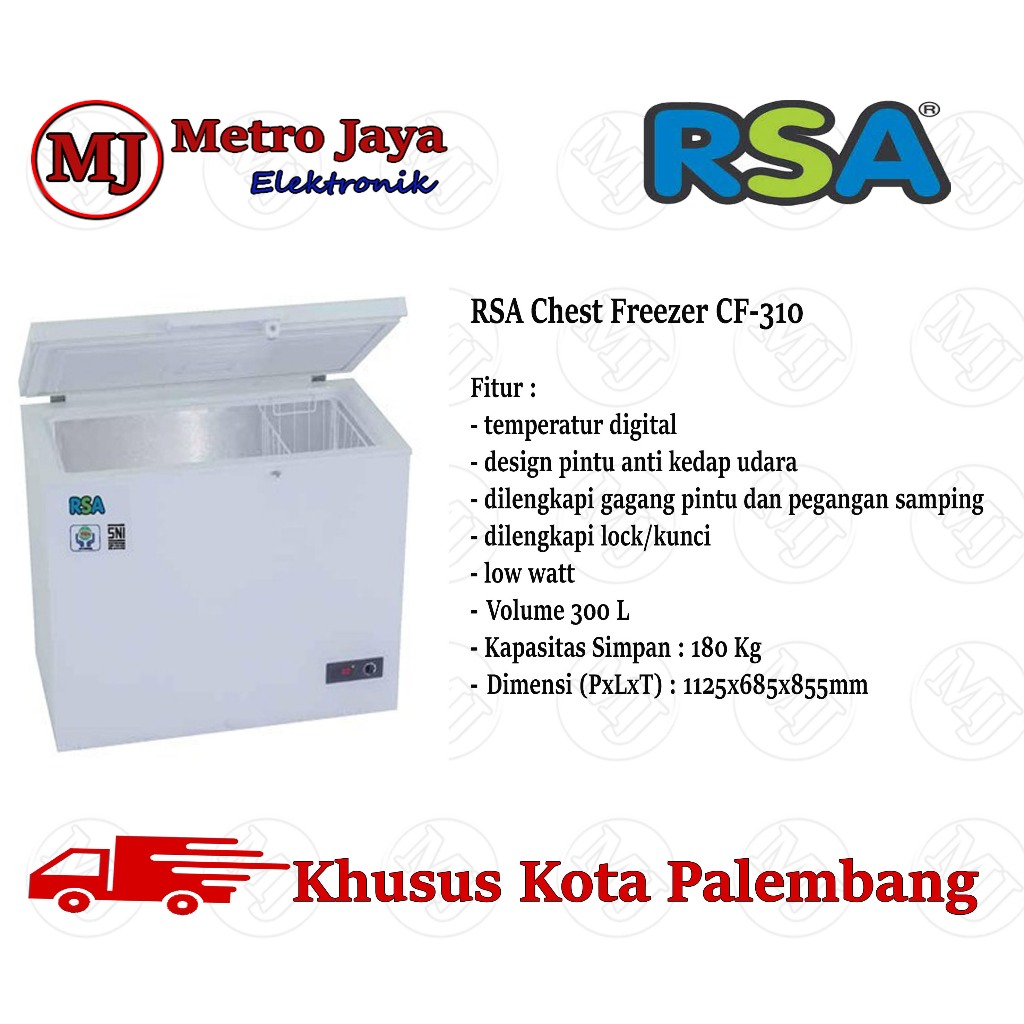 Jual RSA Chest Freezer CF-310 Box Freezer 300L LEMARI PEMBEKU RSA CF ...
