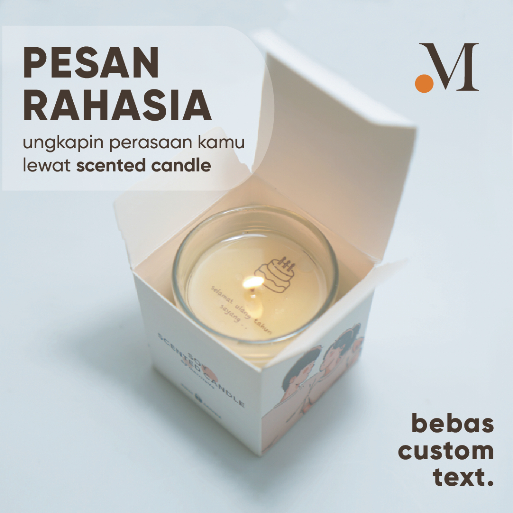 Jual Custom Hidden Secret Message Soy Scented Candle Kado Rahasia ...
