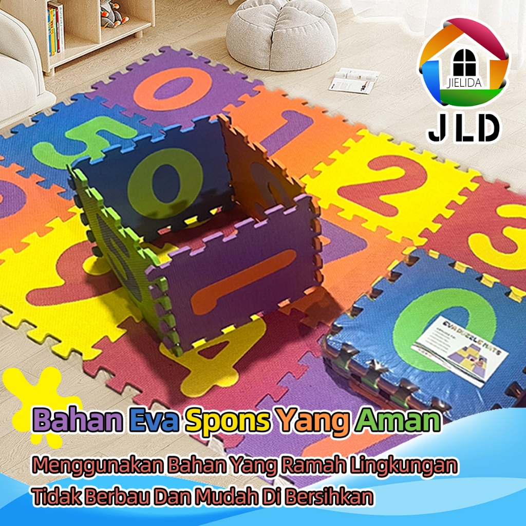Jual JieLiDa 10Pcs Matras Evamat Matras Puzzle angka arab Karpet Puzzle ...