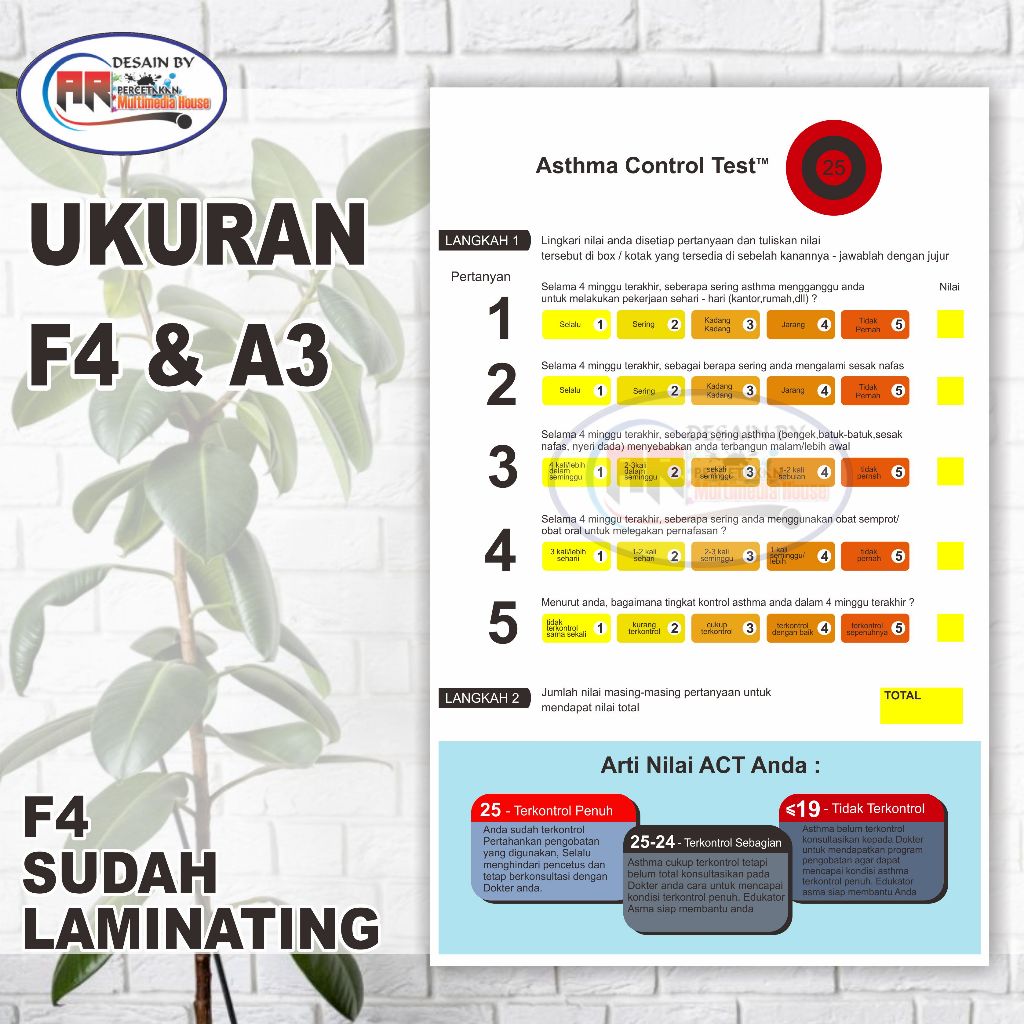 Jual Poster Kesehatan Asma/Asthma Control Test = ACT | Shopee Indonesia