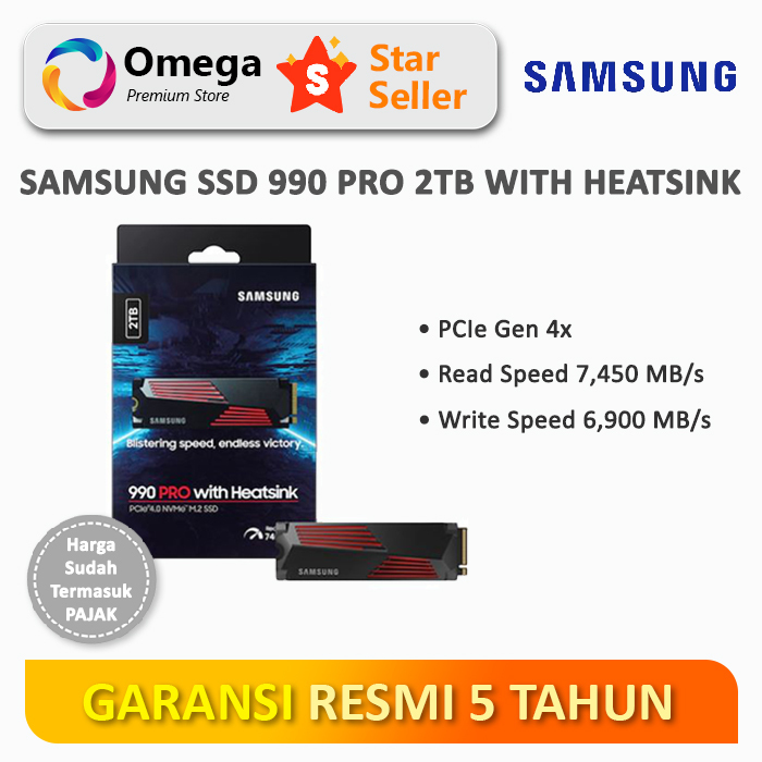 Jual Samsung SSD 990 Pro 2TB NVMe M.2 with Heatsink | Shopee Indonesia
