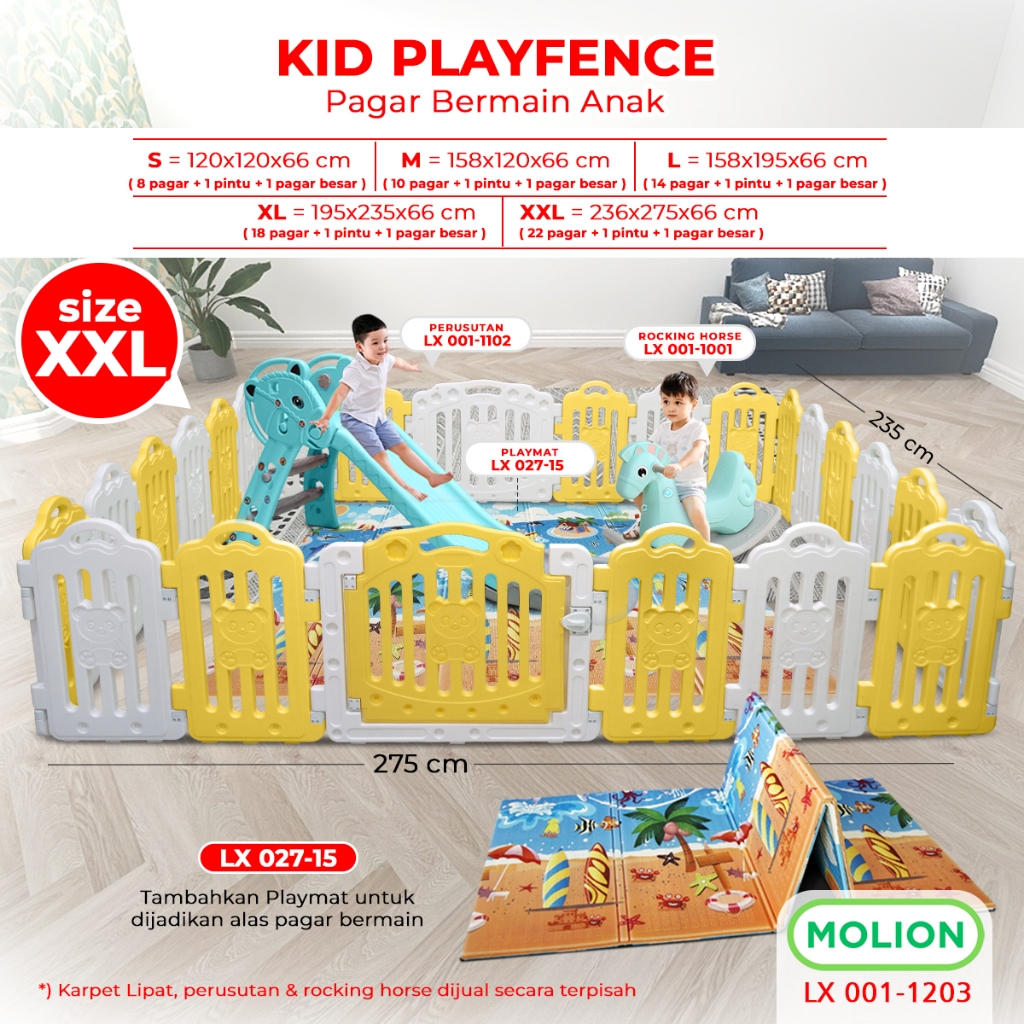 Jual MOLION Pagar Bayi Set Pagar Anak Baby Playfence Pagar Kolam Mandi ...