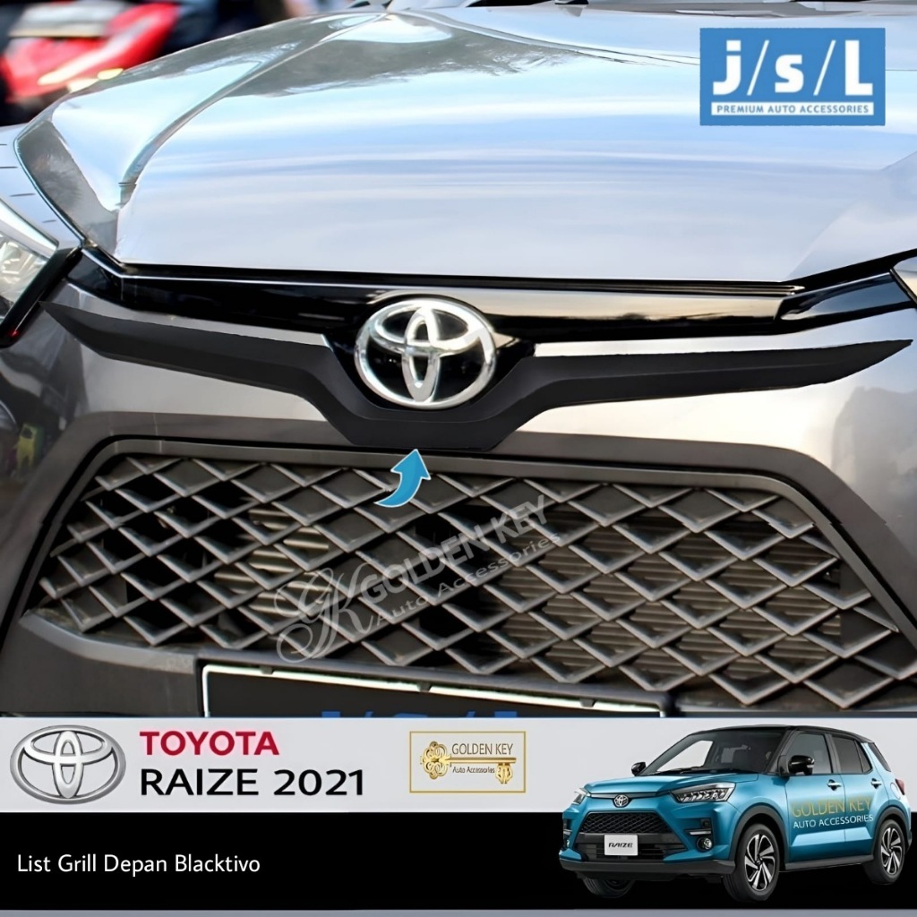 Jual JSL List Grill Raize 2021 Front Grille Trim Blacktivo | Shopee ...