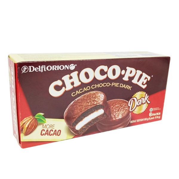 Jual DELFI ORION CHOCO PIE DARK 6p 180 GRAM 1 BOX ISI 16 / COKLAT ...