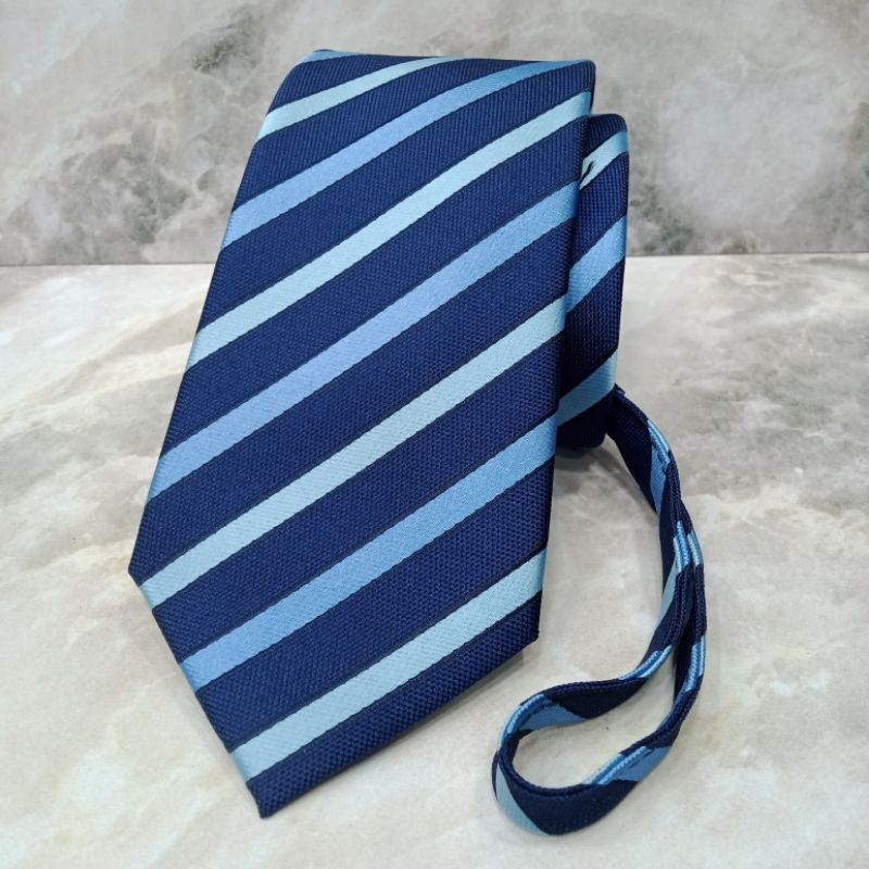 Jual dasi pria biru dongker polos dasi zipper biru navy resleting siap ...