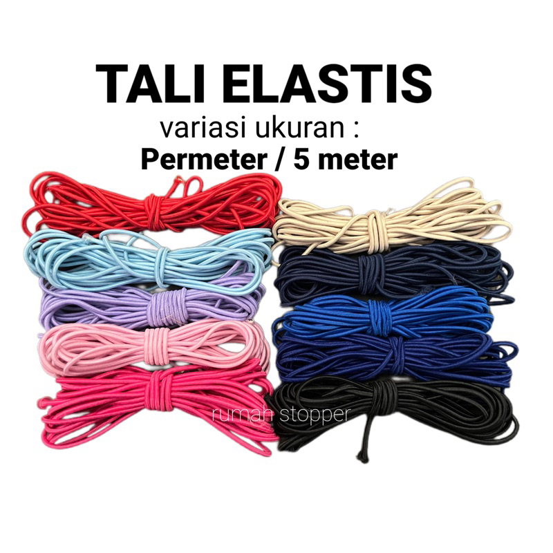 Jual Tali Elastis / tali string / tali masker 3mm(permeter) | Shopee ...
