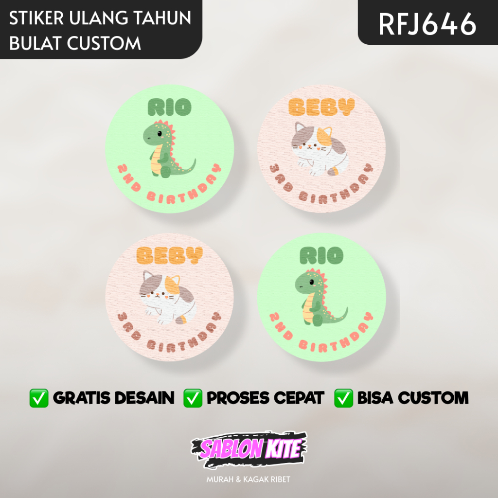 Jual STIKER / STICKER / STIKER LABEL BULAT happy birthday / STICKER ...