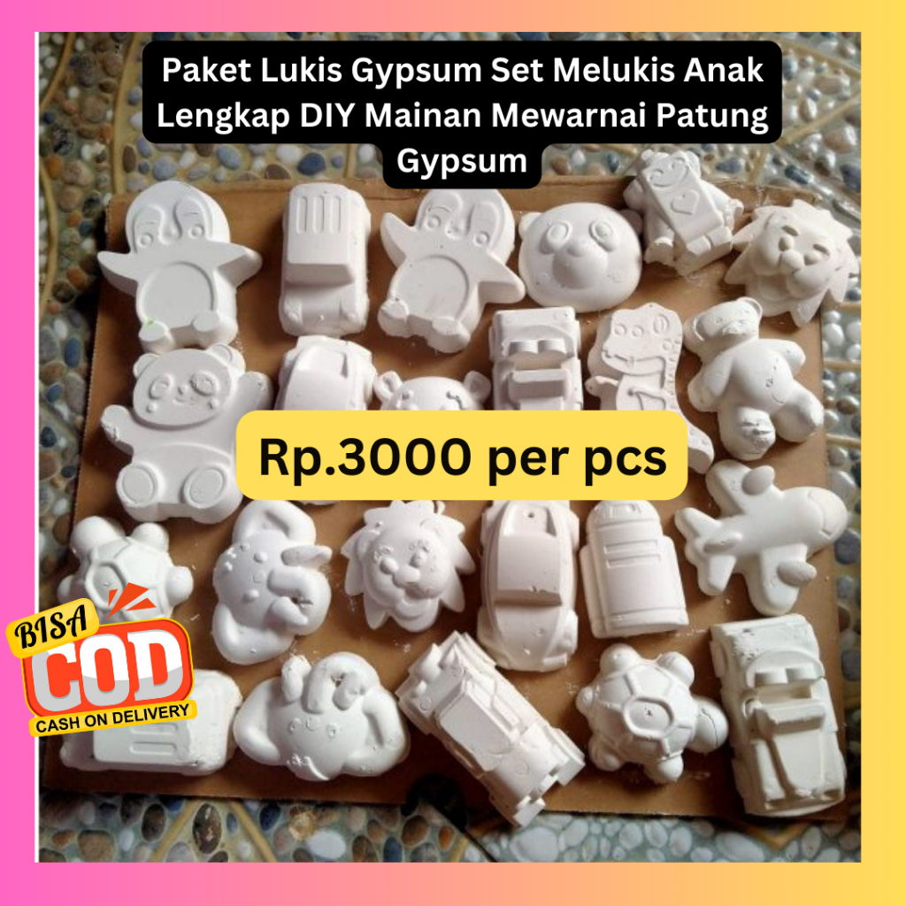 Jual Paket Lukis Gypsum Set Melukis Anak Lengkap DIY Mainan Mewarnai ...