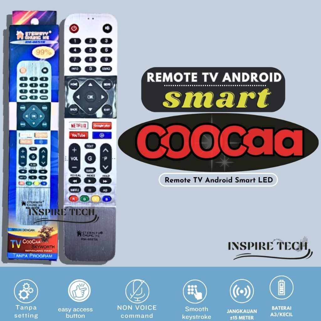 Jual Remot Remote Smart Coocaa TV LED/LCD Dus Type RM-465TR Android ...