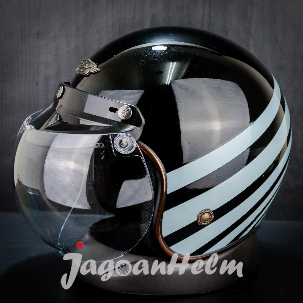 Jual HELM RSV CLASSIC FLOW GLOSSY | RSV RETRO | HALFACE | Shopee Indonesia