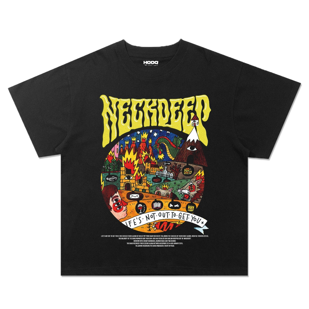 Jual Kaos Band Neck Deep Vintage Oversize Warna Hitam Dark Grey Putih ...