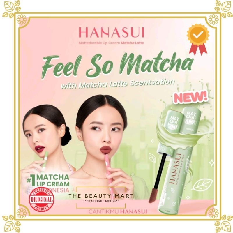 Jual HANASUI Mattedorable Lip Cream Matcha Latte Edition | Hanasui ...