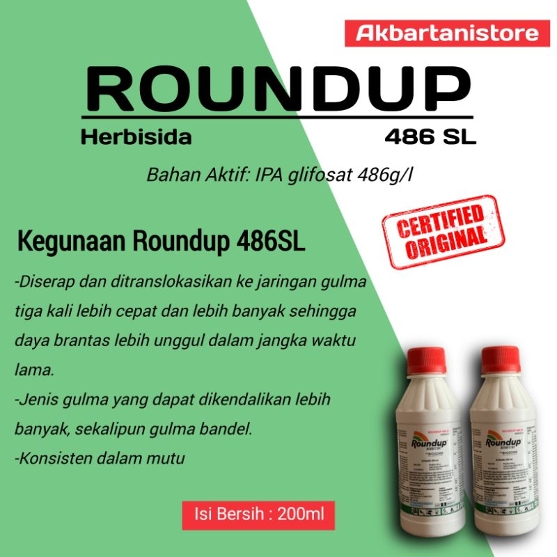 Jual Herbisida Roundup - 200ml Pembasmi Rumput Liar Sawah, Kebun dan ...