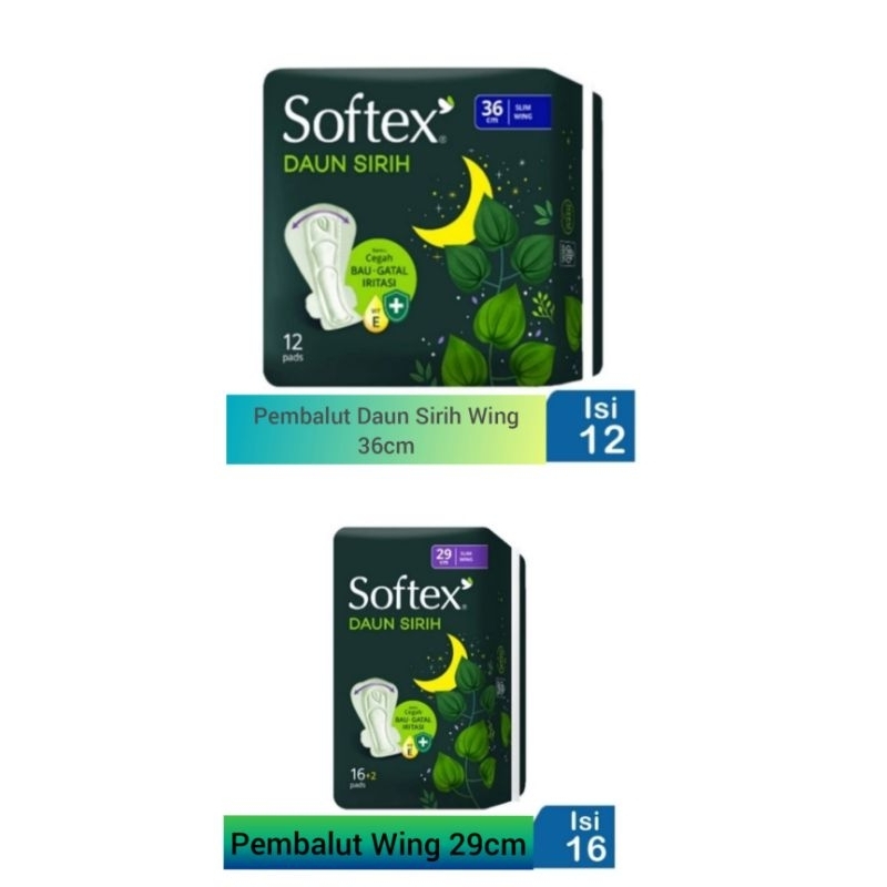 Jual SOFTEX Daun Sirih Slim Wing 29cm, 36cm | Shopee Indonesia