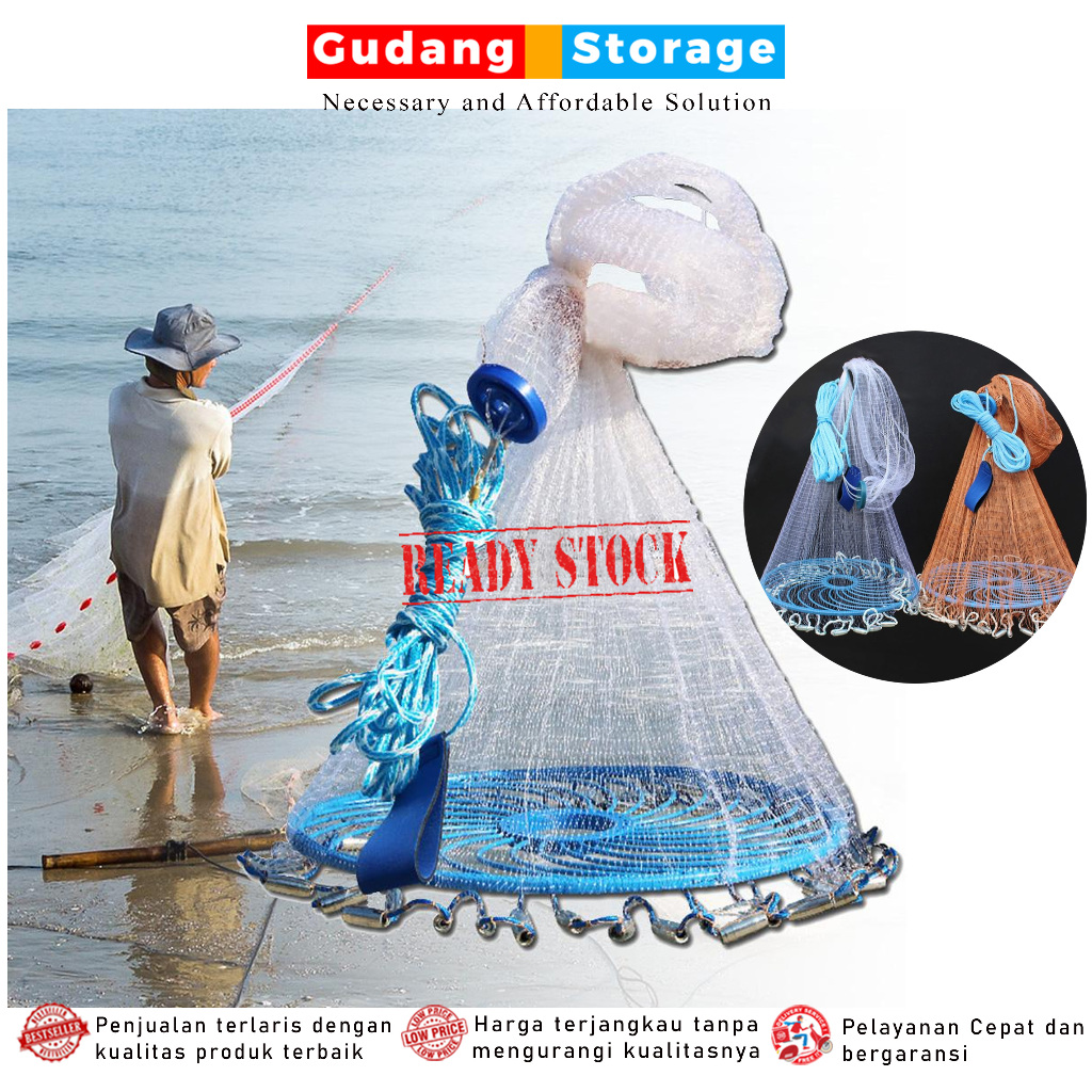Jual [PROMO] Jala Lempar Penangkap Ikan / Jaring Pancing Ikan Lempar ...