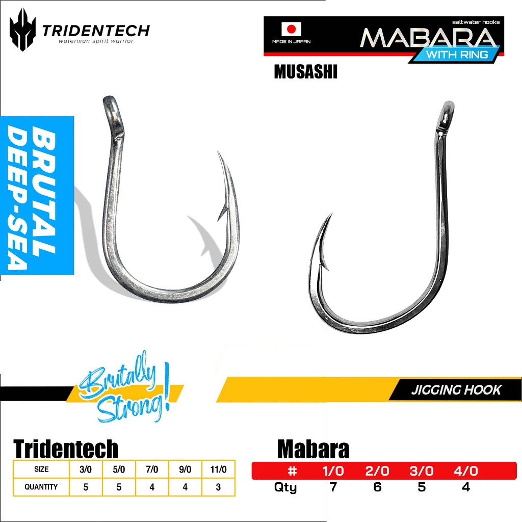 Jual Hook Jigging Tridentech Brutal Deep Sea Hook Musashi Mabara Salt ...