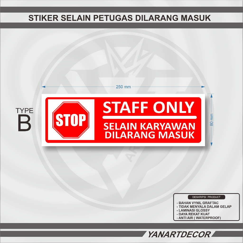 Jual STIKER SELAIN KARYAWAN DILARANG MASUK, STIKER STAFF ONLY, STIKER ... Jual STIKER SELAIN KARYAWAN DILARANG MASUK, STIKER STAFF ONLY, STIKER ...