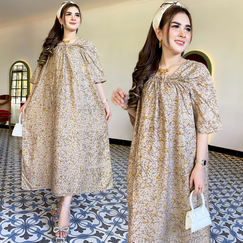 Jual Dress Fuji JUMBO Ld 130-140 Rayon adem bumil daster viral adat ...