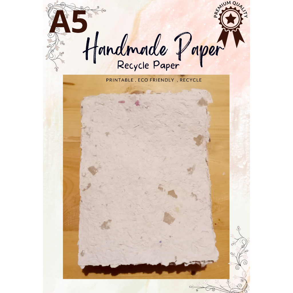 Jual Kertas Daur Ulang Handmade Recycle Paper Natural Colour Printable ...