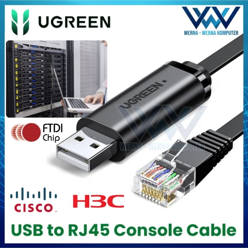 Jual UGREEN USB 2.0 to RJ45 Console Cable 1,5M 50773 support Cisco ...