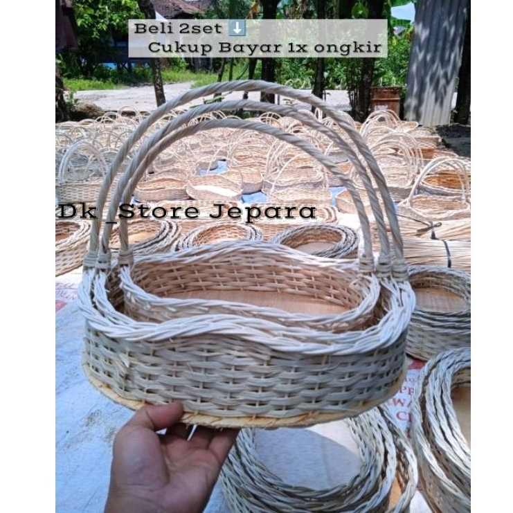 Jual Harga 3pcs Parcel Rotan MODEL OMBAK Natural parsel | Shopee Indonesia