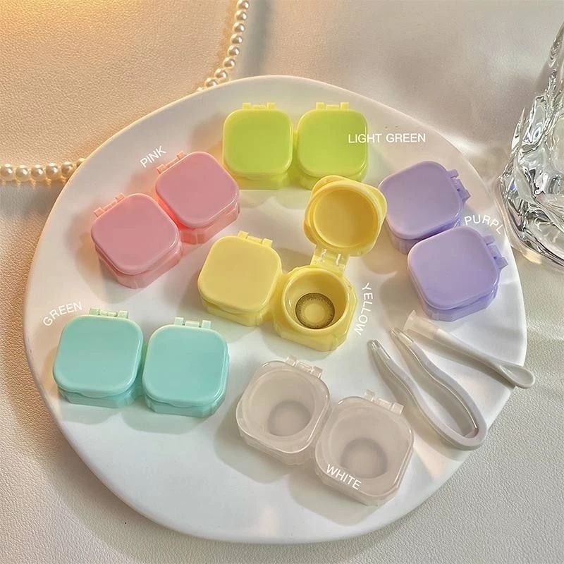 Jual Tempat Softlens Macaron Pastel Kotak untuk menyimpan & merendam ...
