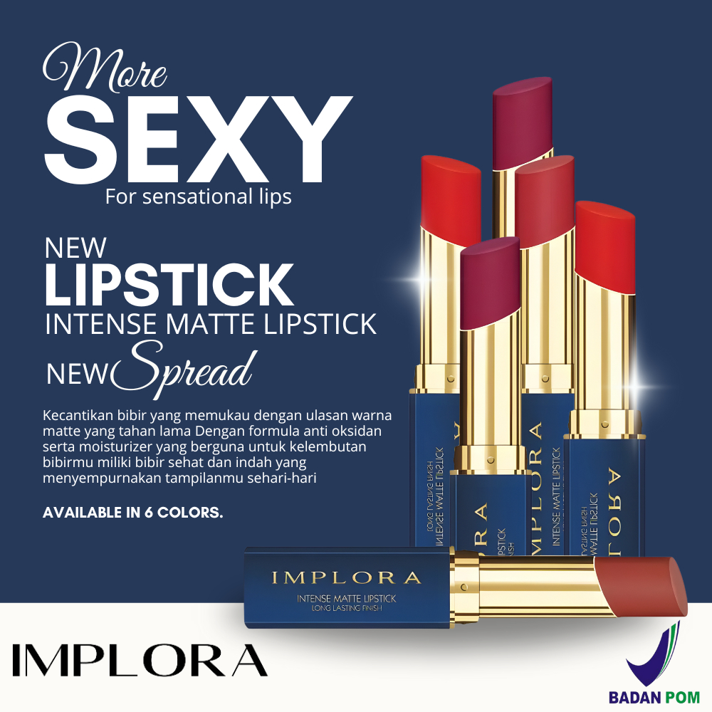Jual IMPLORA Intense Matte Lipstick BPOM 100% Original | Lipstik Matte ...