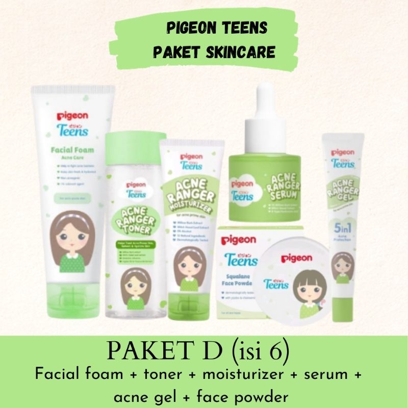 Jual Pigeon Teens Acne Ranger 1 Paket Lengkap Skincare Remaja Atasi ...