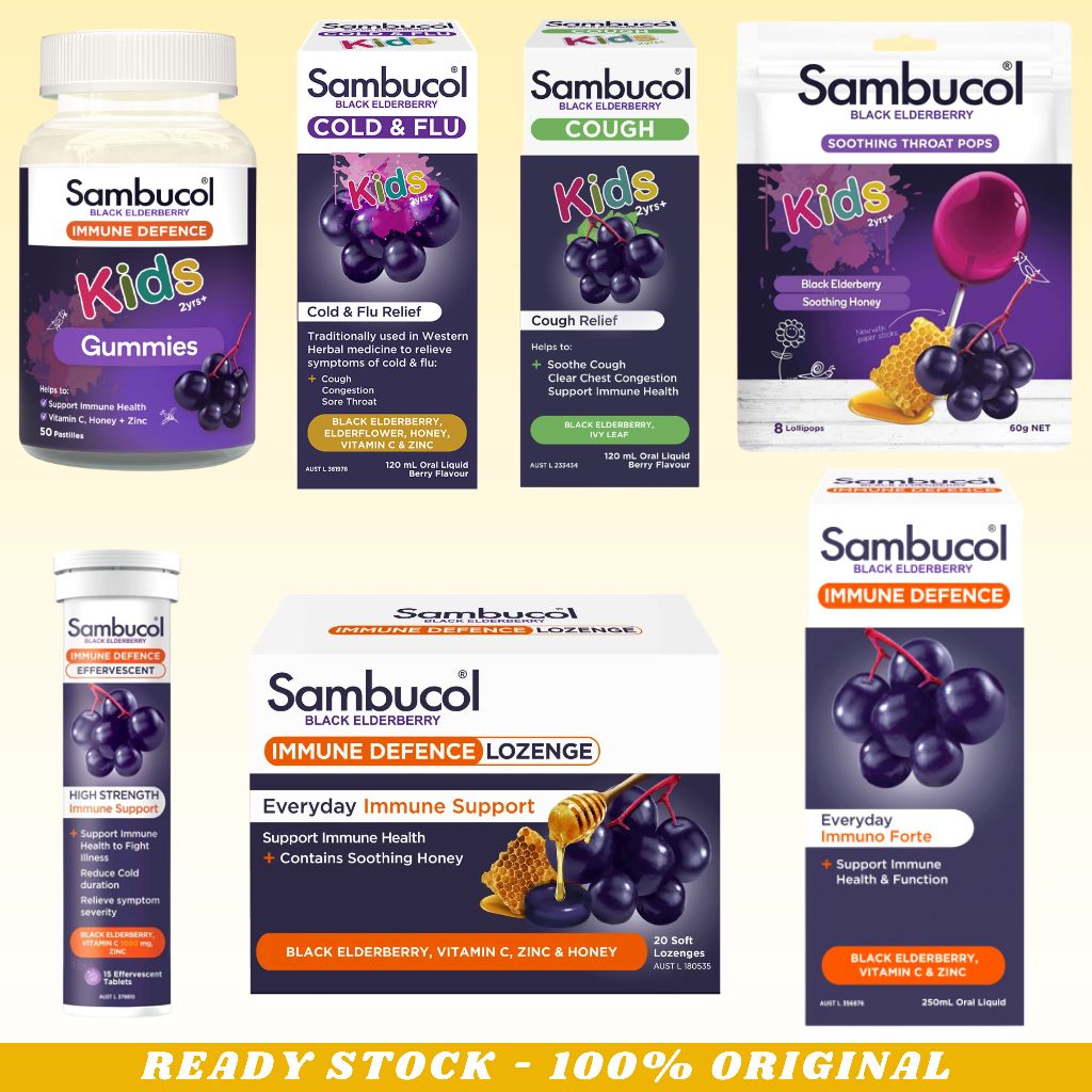 Jual SAMBUCOL Kids Black Elderberry Cold and Flu RELIEF 120mL COUGH ...