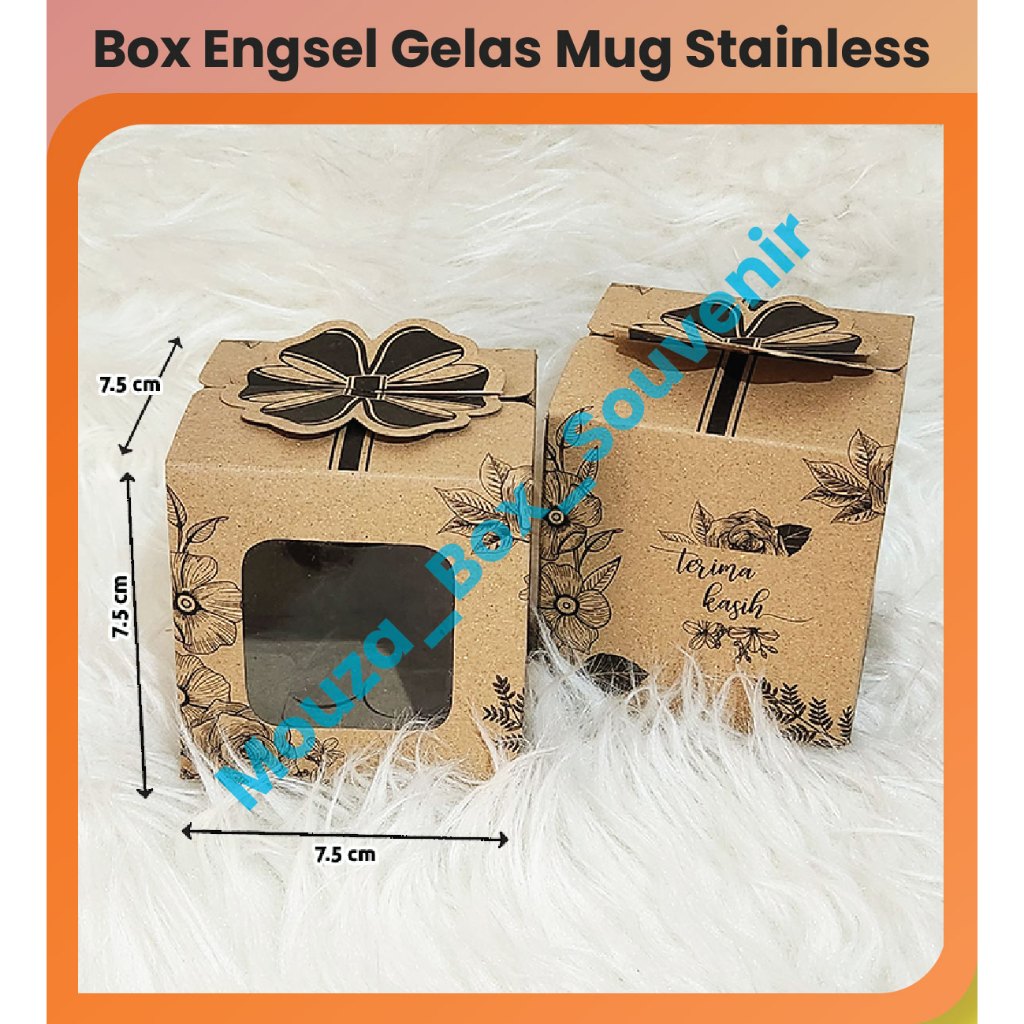 Jual ( 50PCS ) KEMASAN BOX ENGSEL/GELAS MUG STAINLESS FREE TALI KUR ...