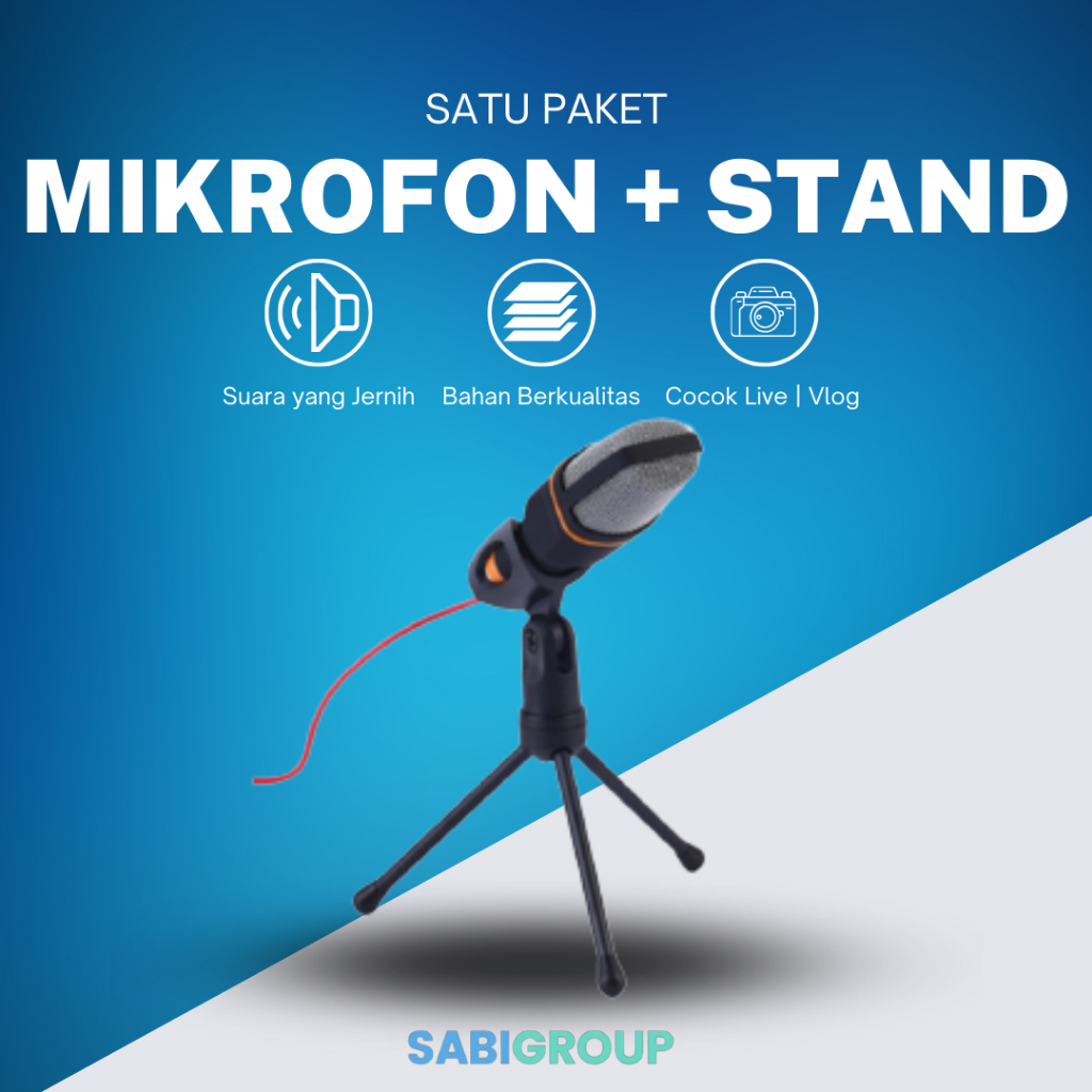 Jual (SATU PAKET) MIKROFON KONDENSER | MIC + STAND MEJA PODCAST STUDIO ...