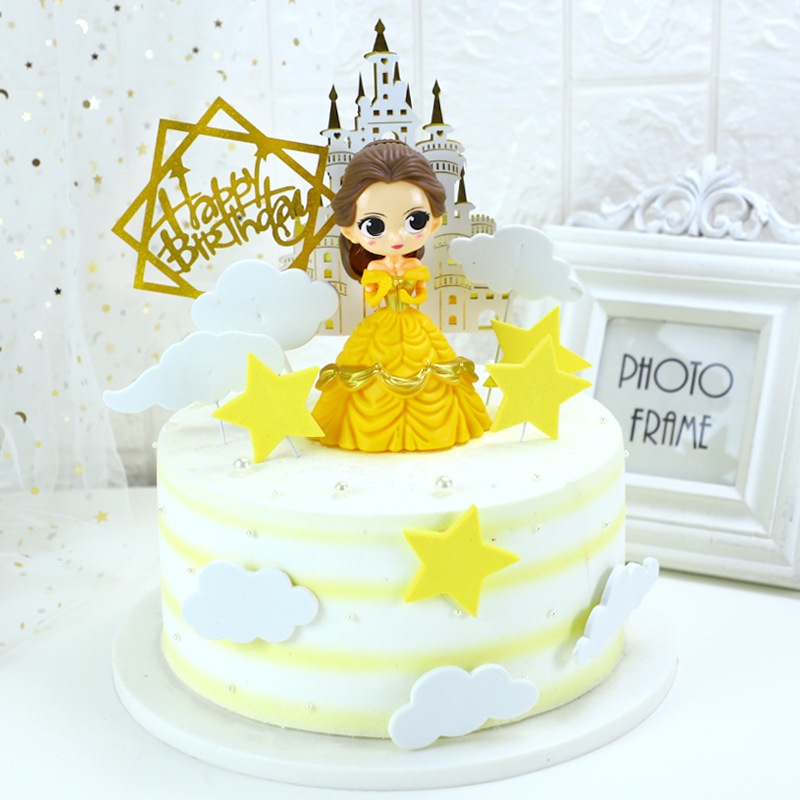 Jual Topper Cake Princess Belle Kuning/ Hiasan dan Dekorasi Kue Ulang ...