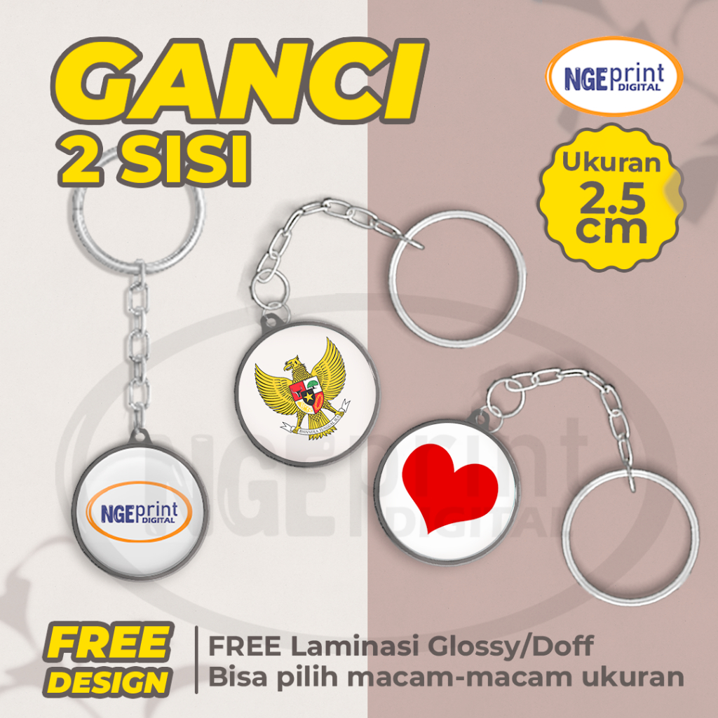 Jual [FREE DESIGN] Ganci 2 Sisi Custom / Ganci Custom 2 Sisi / Ganci Bolak Balik murah ...