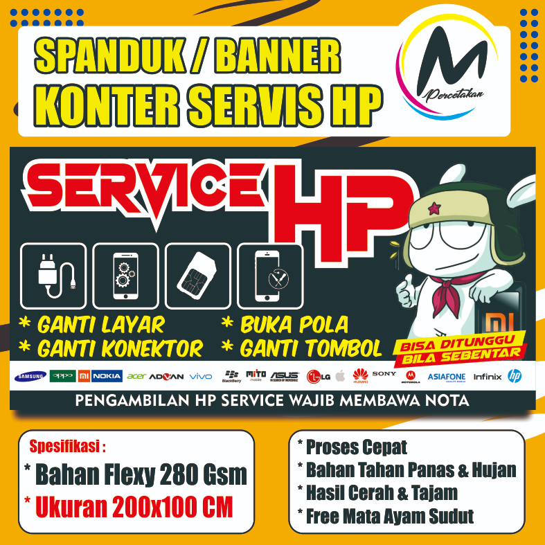 Jual Cetak Spanduk Konter Servis HP - Ukuran 200x100 | Shopee Indonesia
