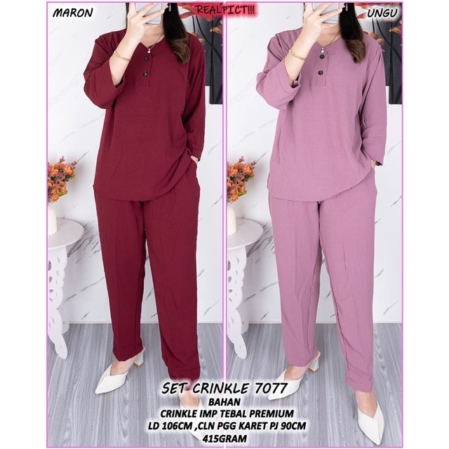 Jual SETELAN CRINGKLE IMPORT/SETELAN CRINGKLE PREMIUM/SETELAN JUMBO ...