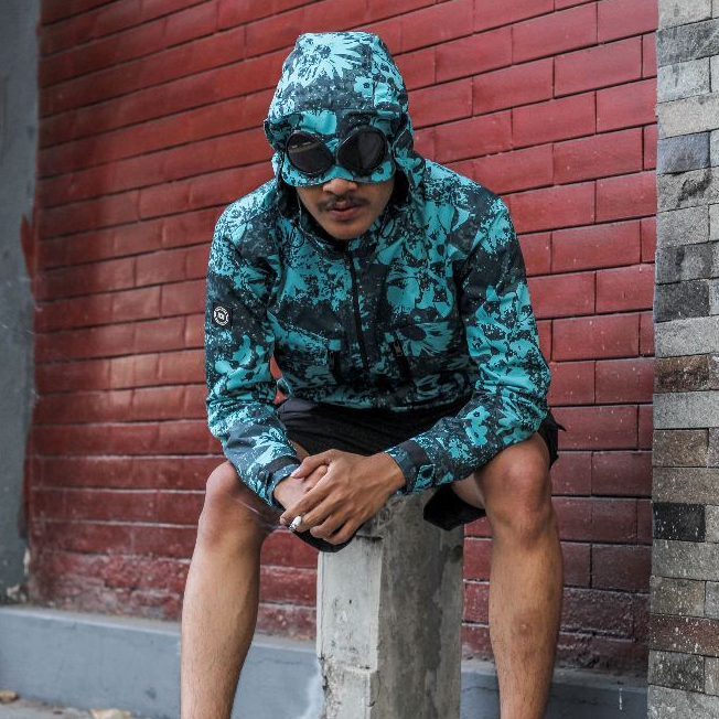 Jual Troublemaker - Goggle Jacket - Mutant Blue Floris | Shopee Indonesia