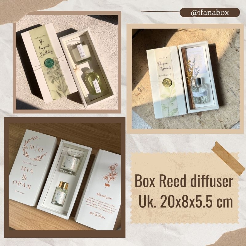 Jual BOX REED DIFFUSER 20x8xx5.5 cm IVORY | SLIDING BOX (MINIMAL ORDER ...