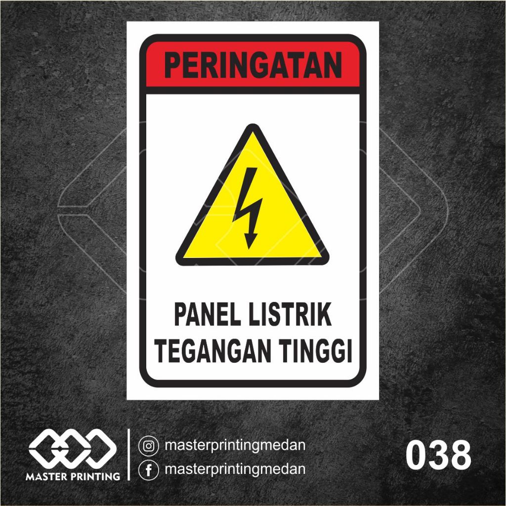 Jual 038 - Stiker Peringatan Panel Listrik Tegangan Tinggi, Sticker ...